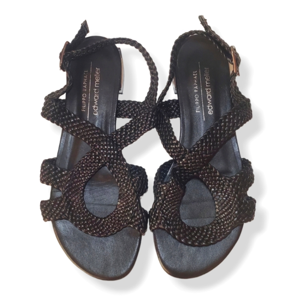 #355 Black Filippo Raphael Edward Miller Braided Sand… - Gem